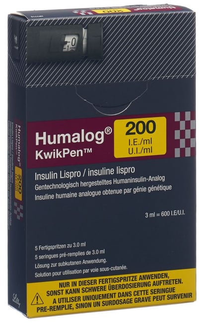 HUMALOG KwikPen Insuline sol inj 200 IE/ml stylo pré 3 ml | Ordinare online