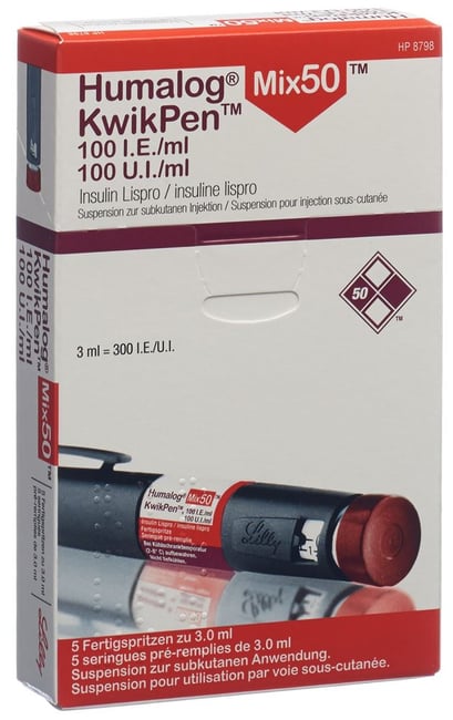 HUMALOG Mix 50 KwikPen Insulin Inj Susp 100 IE/ml Fertspr 3 ml | Online bestellen