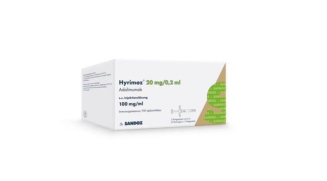 HYRIMOZ sol inj 20 mg/0.2ml seringue préremplie ser pré 0.2 ml ...