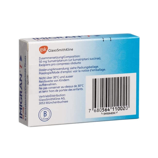 IMIGRAN T cpr pell 50 mg blist 6 pce | Commander en ligne