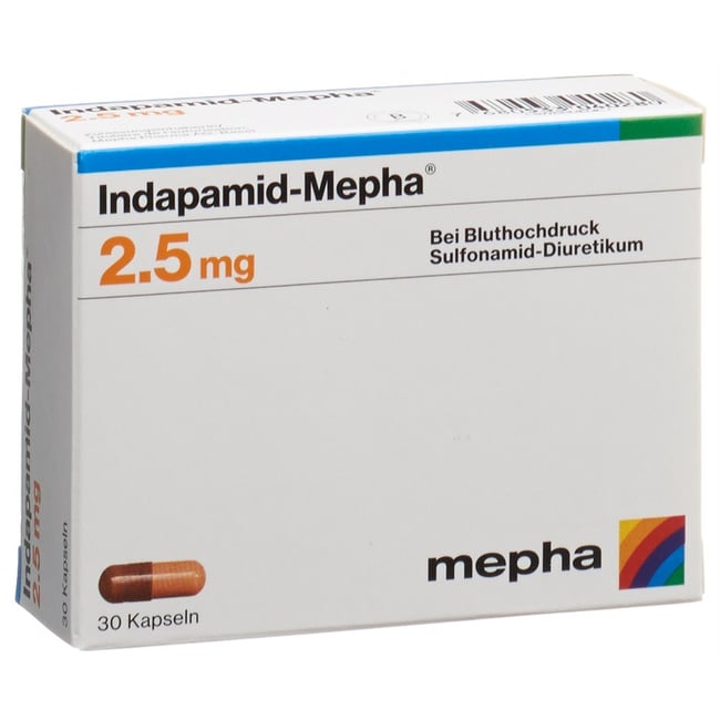 INDAPAMIDE Mepha caps 2.5 mg blist 30 pce | Commander en ligne