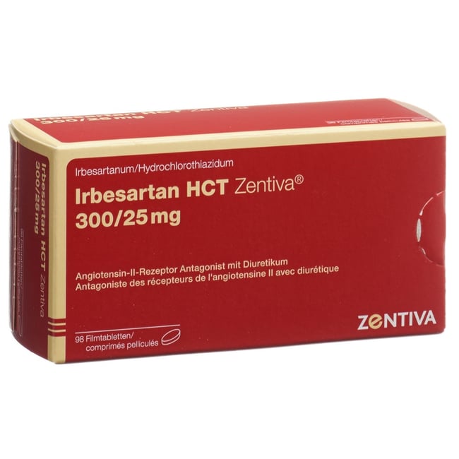 IRBESARTAN HCT Zentiva cpr pell 300/25mg blist 98 pce | Commander en ligne