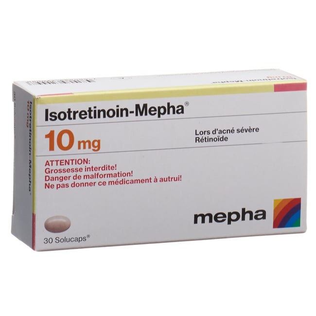 ISOTRETINOINE Mepha caps moll 10 mg blist 30 pce | Commander en ligne