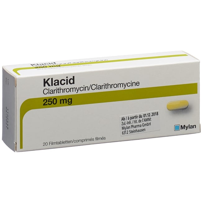KLACID cpr pell 250 mg blist 20 pce | Commander en ligne