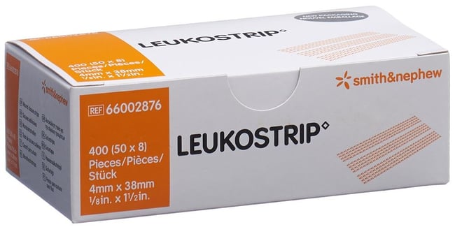 Leukostrip 4mmx38mm 8 bandes 50 pce | Commander en ligne