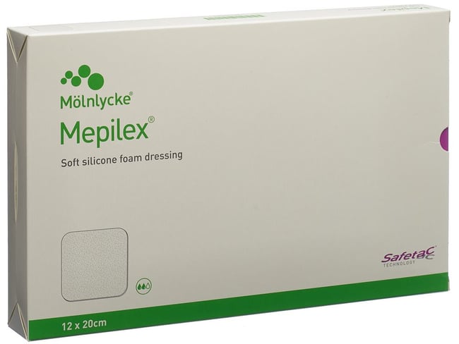 MEPILEX pansement hydrocellulaire Safetac 12x20cm silicone 5 pce ...