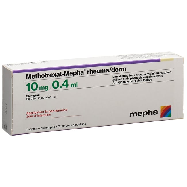 METHOTREXATE rheuma/derm sol inj 10 mg/0.4ml ser pré 1 pce | Commander ...