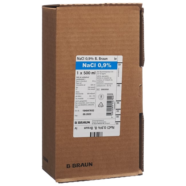 NACL Braun Inf Lös 0.9 % 500ml Ecoflac plus 1 Stk | Online bestellen