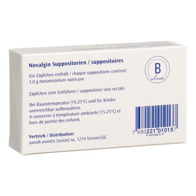 NOVALGIN supp 1 g adult 5 pce | Commander en ligne