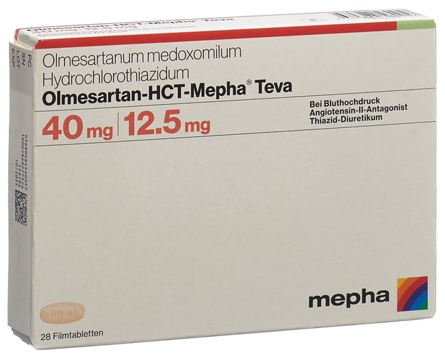 OLMESARTAN HCT Mepha Teva cpr pell 40mg/12.5mg blist 28 pce | Commander ...