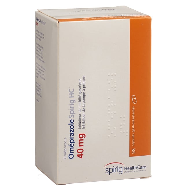 OMEPRAZOLE Spirig HC caps 40 mg bte 98 pce | Commander en ligne