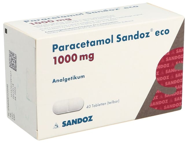 PARACETAMOL Sandoz eco Tabl 1000 mg Blist 40 Stk | Online bestellen