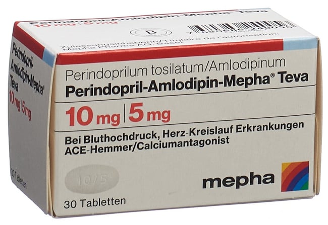 PERINDOPRIL AMLODIPINE Amlodipin-Mepha Teva cpr 10mg/5mg bte 30 pce ...