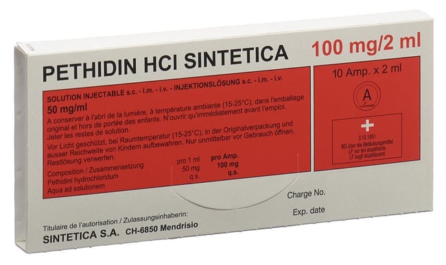 PETHIDINE HCL Sintetica Inj Lös 100 mg/2ml Amp 2 ml | Online bestellen