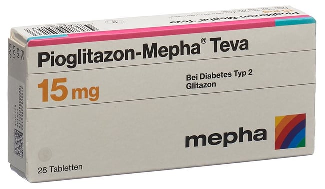 PIOGLITAZONE Mepha Teva Tabl 15 mg Blist 28 Stk | Online bestellen