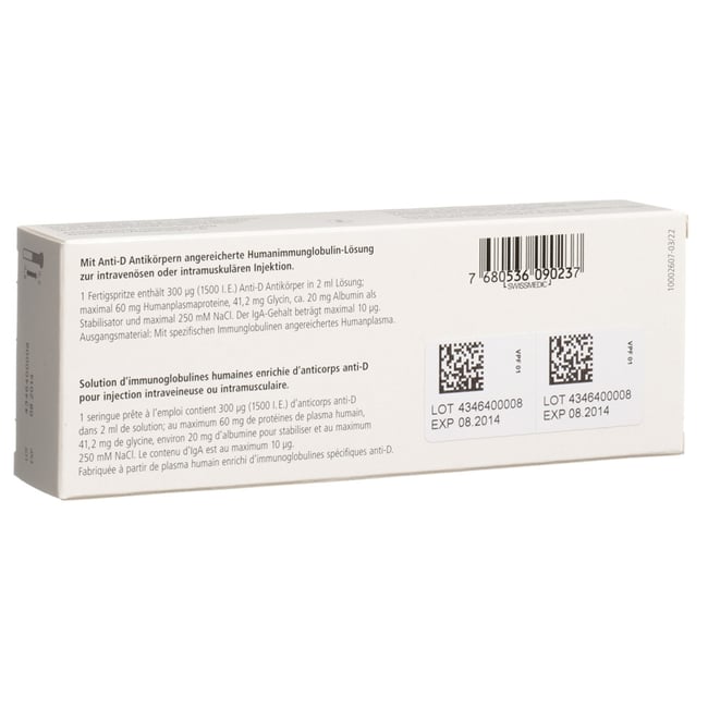 RHOPHYLAC sol inj 300 mcg/2ml ser pré 2 ml | Commander en ligne