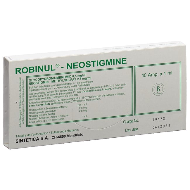 ROBINUL-NEOSTIGMINE Néostigmine sol inj amp 1 ml | Commander en ligne