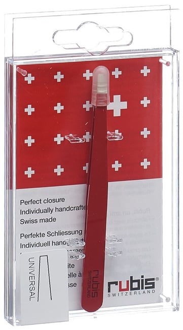RUBIS Pinzette gerade rot Inox 1 Stk | Online bestellen