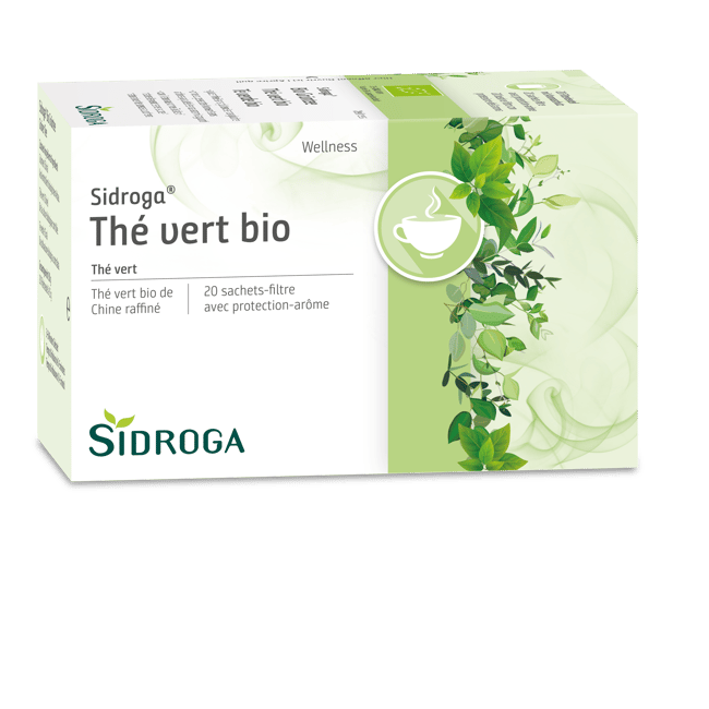 Sidroga thé vert bio tisanes sach 20 pce | Commander en ligne