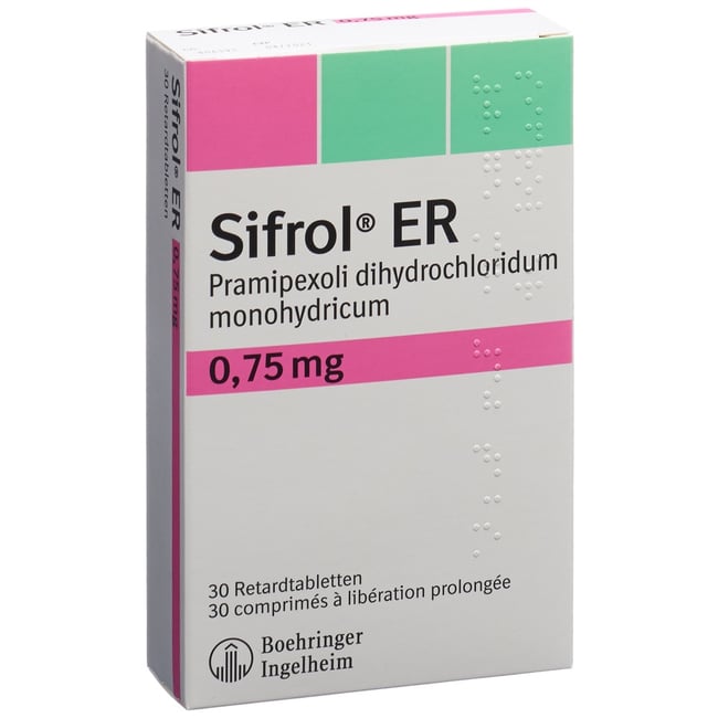 SIFROL ER Ret Tabl 0.75 mg Blist 30 Stk | Online bestellen