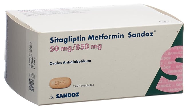 SITAGLIPTINE Metformine Sandoz cpr pell 50mg/850mg blist 196 pce ...
