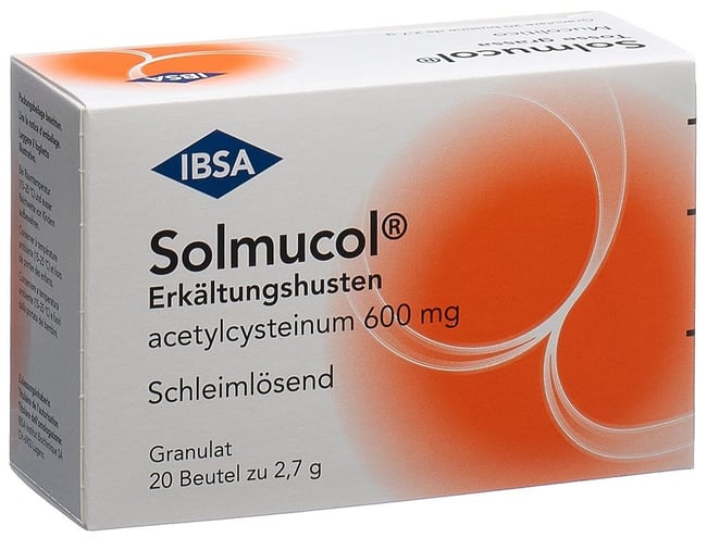 SOLMUCOL Erkältungshusten Gran 600 mg Btl 20 Stk | Online bestellen