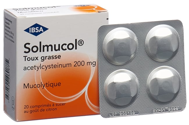 SOLMUCOL toux grasse cpr sucer 200 mg blist 20 pce | Commander en ligne