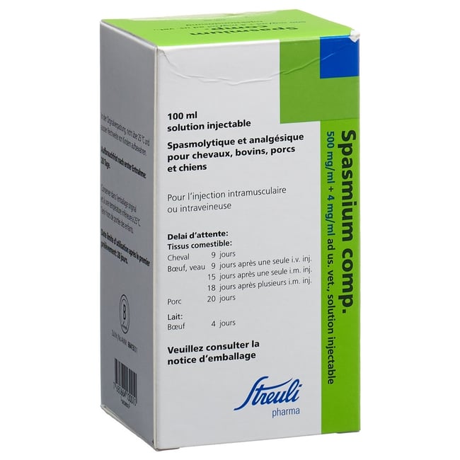 SPASMIUM comp. 500 mg/ml + 4 mg/ml sol inj ad us. vet. fl 100 ml ...