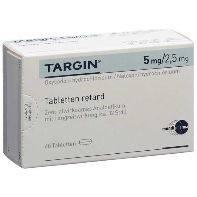 TARGIN cpr ret 5 mg/2.5 mg blist 60 pce | Commander en ligne