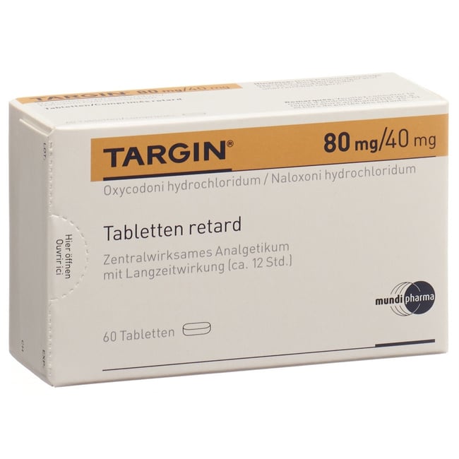 TARGIN cpr ret 80 mg/40 mg blist 60 pce | Commander en ligne
