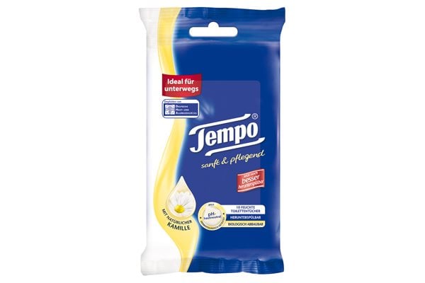 TEMPO papier-toilette humide Sanft&Pflegend Travelpack 10 pce ...