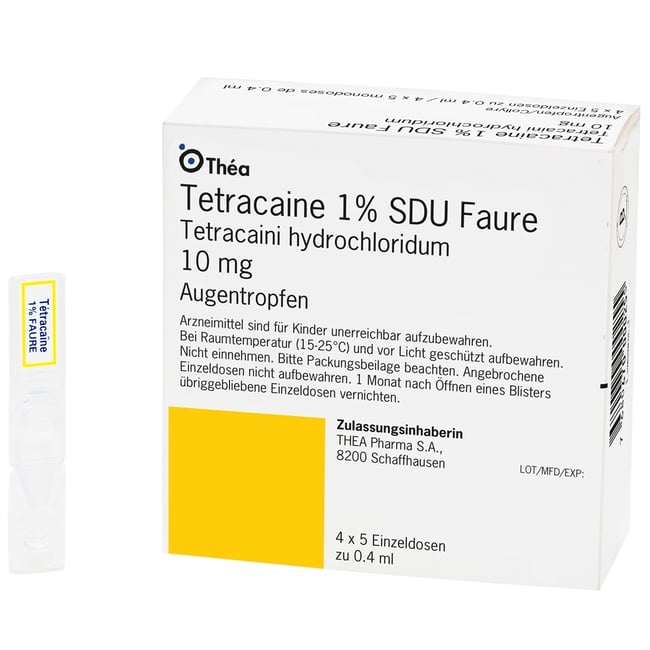 TETRACAINE SDU Faure Gtt Opht 1 % Monodos 0.4 ml | Online bestellen