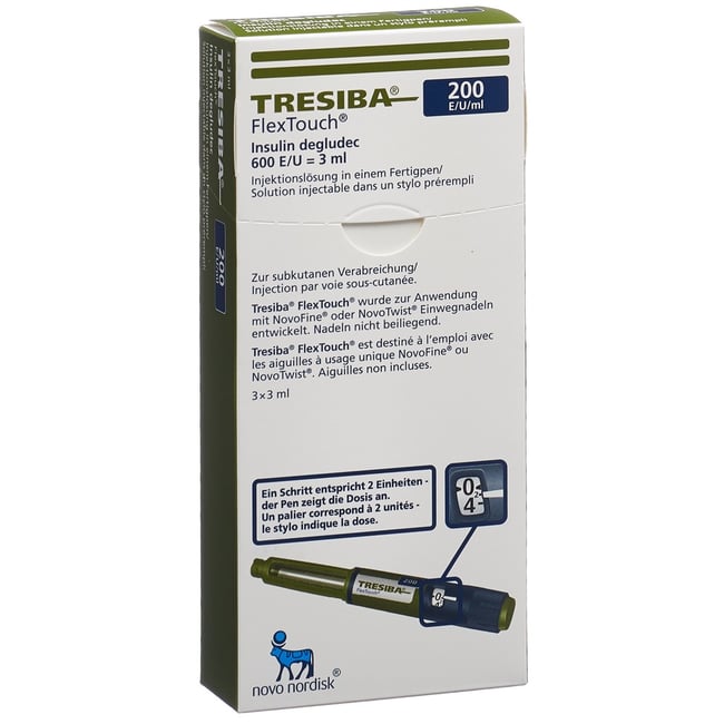 Tresiba Flextouch Sol Inj 200 E Ml Stylo Pré 3 Ml Commander En Ligne