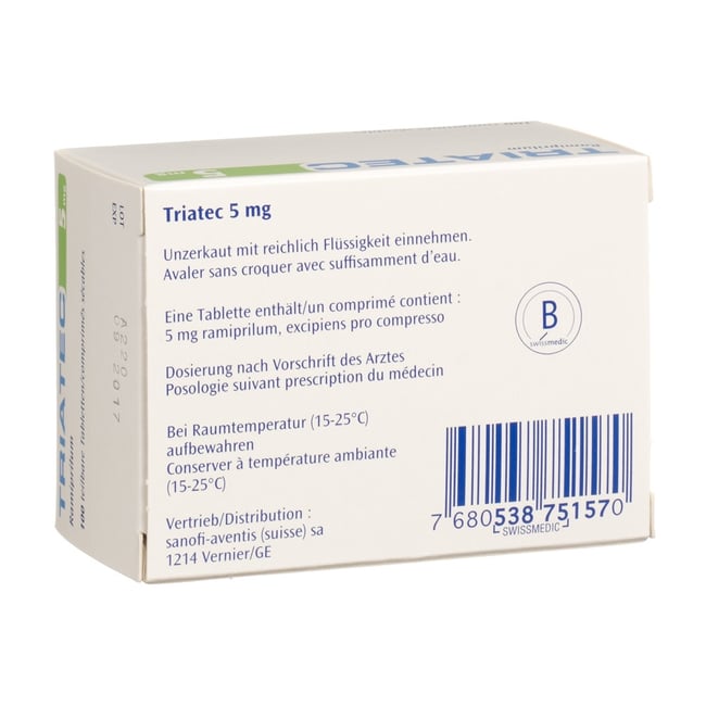 TRIATEC Tabl 5 mg Blist 100 Stk | Online bestellen