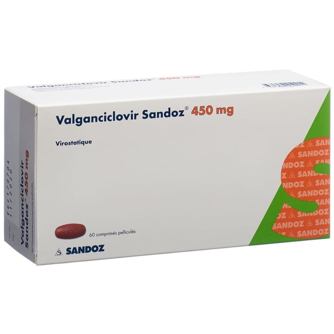 VALGANCICLOVIR Sandoz cpr pell 450 mg blist 60 pce | Commander en ligne