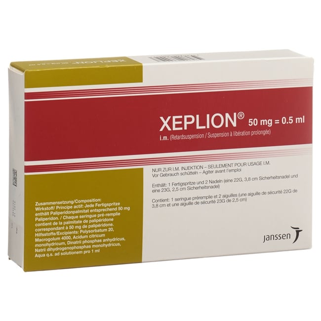 XEPLION susp inj 50 mg/0.5ml ser pré 0.5 ml | Commander en ligne