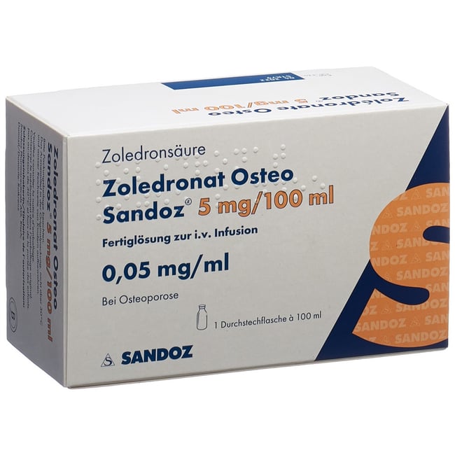 ZOLEDRONATE Sandoz sol perf 5 mg/100ml amp 100 ml | Commander en ligne