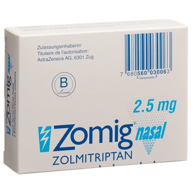 ZOMIG nasal spray nasal 2.5 mg monodos 2 pce | Commander en ligne