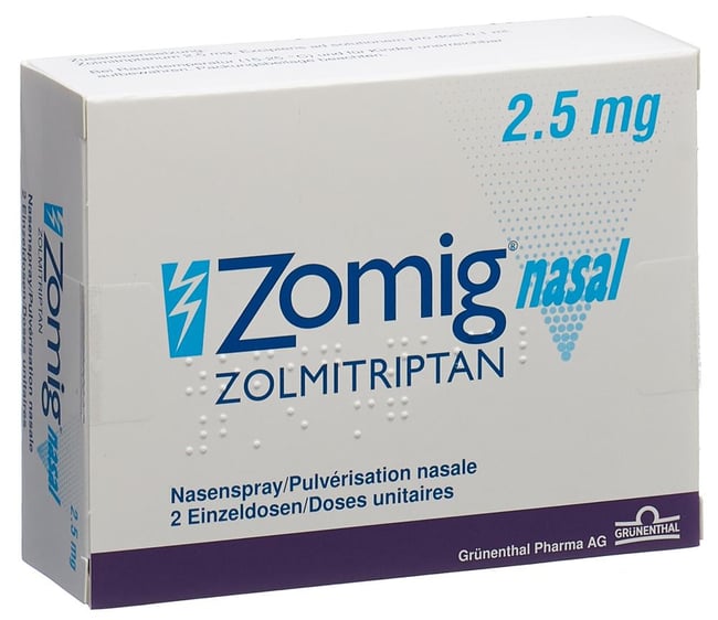 ZOMIG nasal spray nasal 2.5 mg monodos 2 pce | Commander en ligne