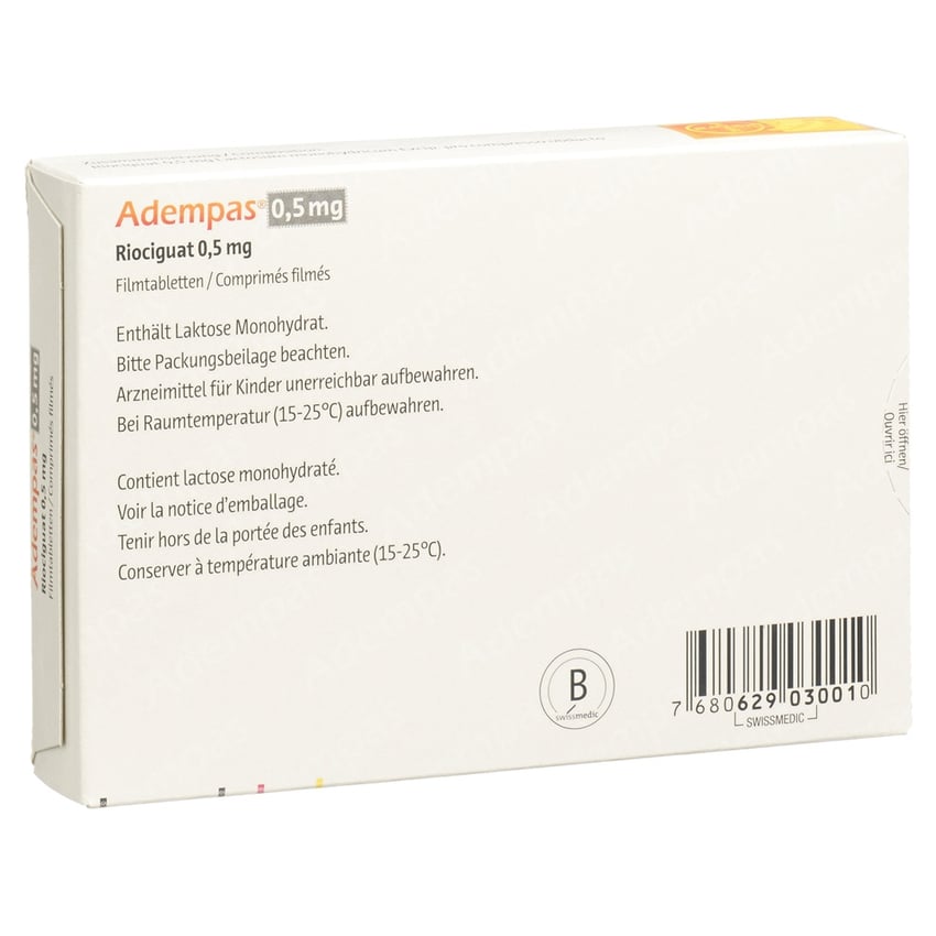 ADEMPAS cpr pell 0.5 mg blist 42 pce | Commander en ligne