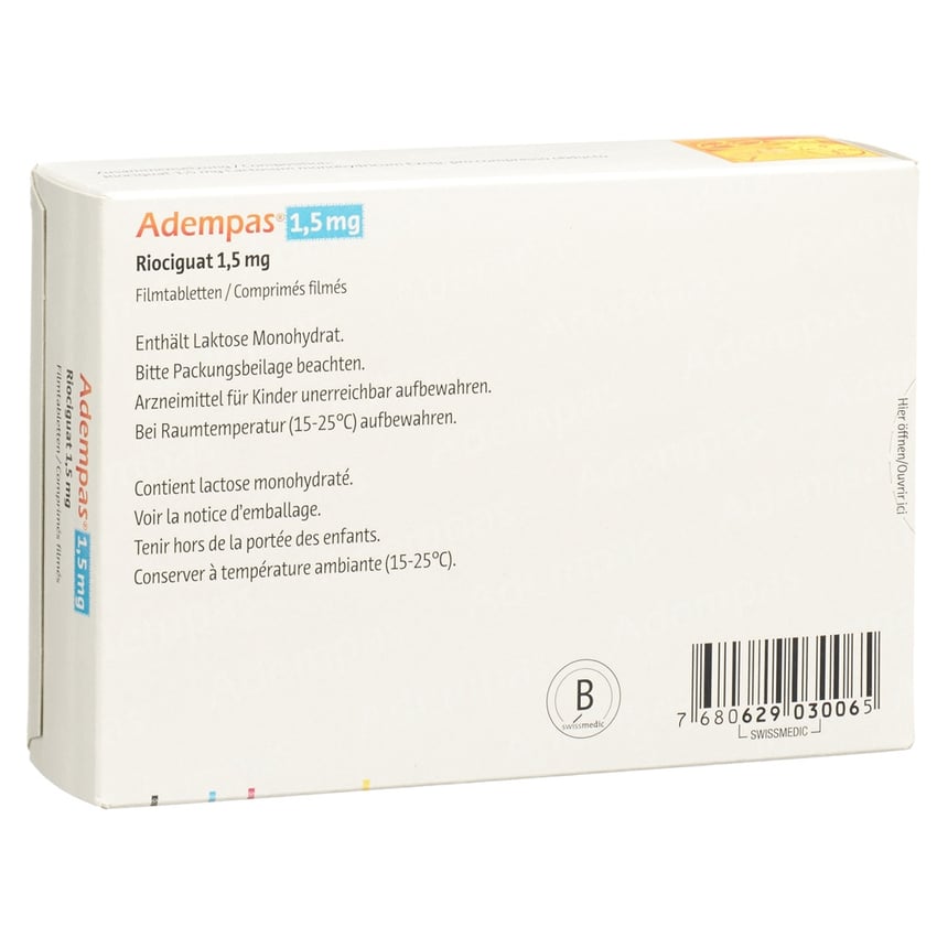 ADEMPAS cpr pell 1.5 mg blist 84 pce | Commander en ligne