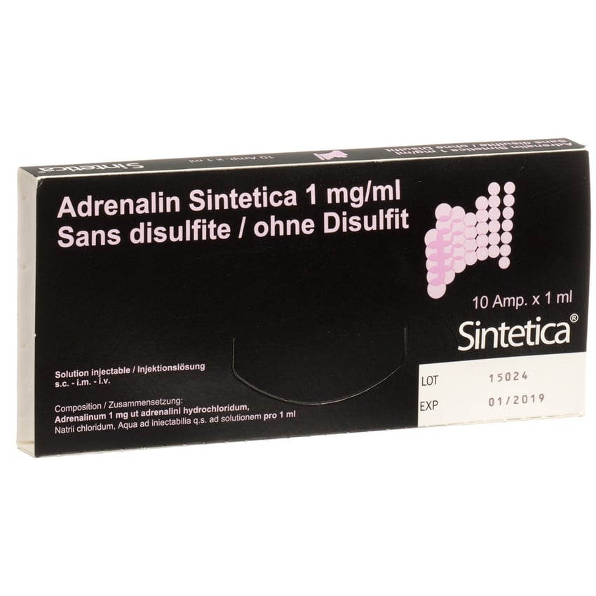 ADRENALINE Sint sol inj 1 mg/ml sans disulfite 1ml amp 1 ml | Commander ...