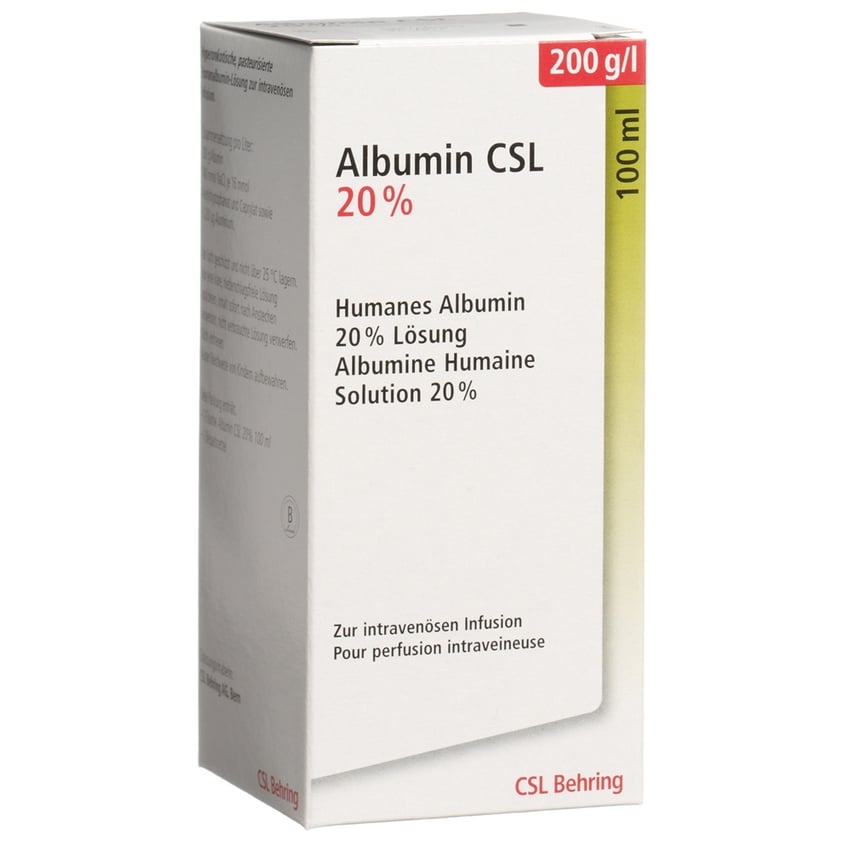 ALBUMINE CSL Inf Lös 20 % 100ml Fl 1 Stk | Online bestellen
