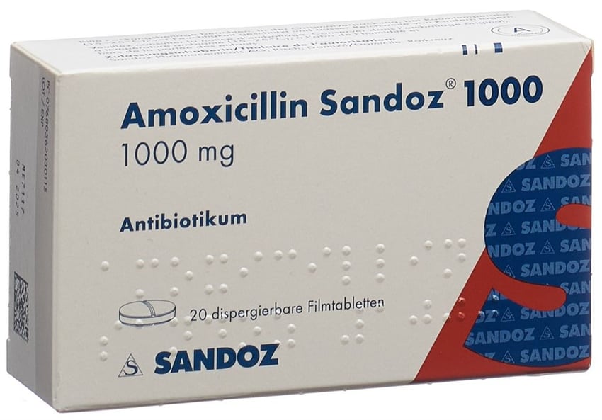 AMOXICILLINE Sandoz Disp Tabl 1000 mg Blist 20 Stk | Online bestellen