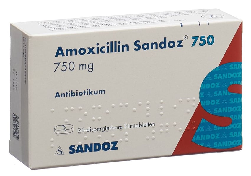 AMOXICILLINE Sandoz Disp Tabl 750 mg Blist 20 Stk | Online bestellen