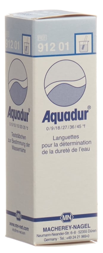 AQUADUR bandelette dureté d'eau 0°d-25°d 100 pce | Commander en ligne