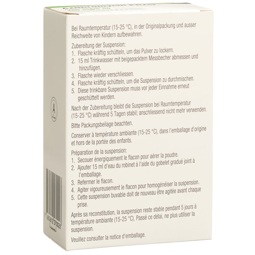 AZITHROMYCINE Pfizer pdr 200 mg/5ml pour suspension buvable fl 30 ml ...