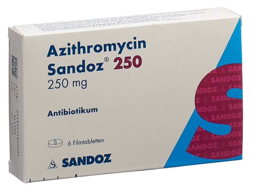 AZITHROMYCINE Sandoz cpr pell 250 mg blist 6 pce | Commander en ligne