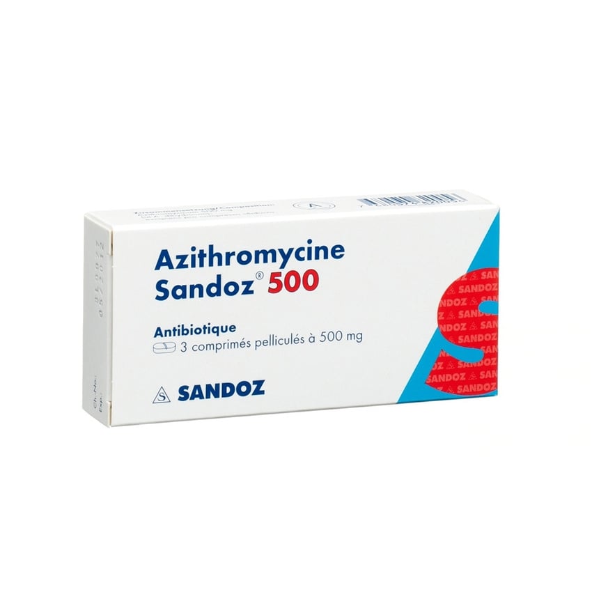 AZITHROMYCINE Sandoz cpr pell 500 mg blist 3 pce | Commander en ligne