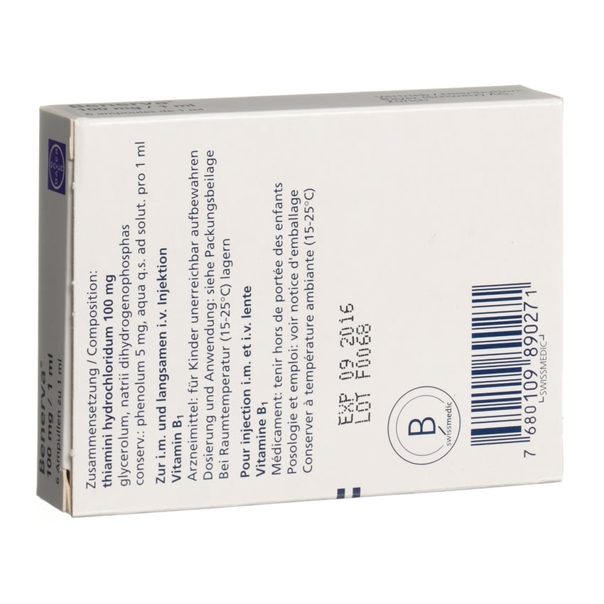 BENERVA sol inj 100 mg/ml amp 1 ml | Commander en ligne
